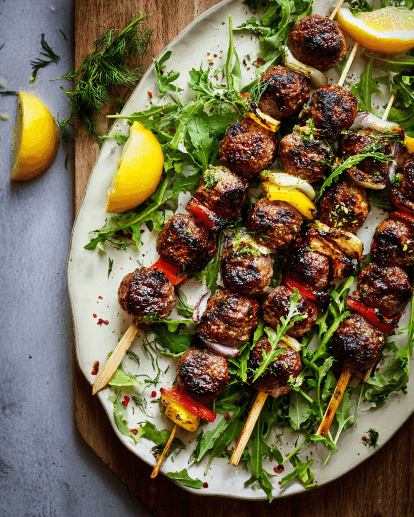 Grilled Meatball Skewers