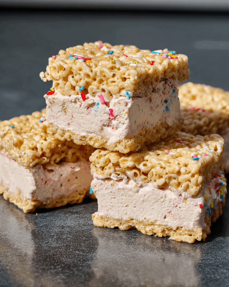 Rice Krispie Treat Ice Cream Sandwiches