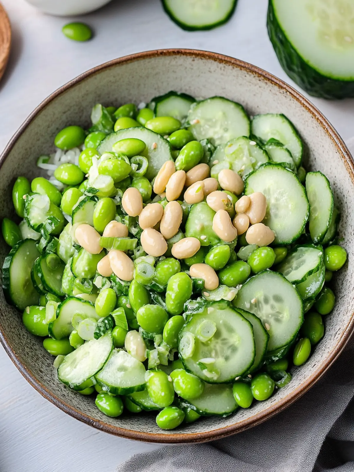 Easy Cucumber Edamame Salad with Creamy Miso Dressing Magic